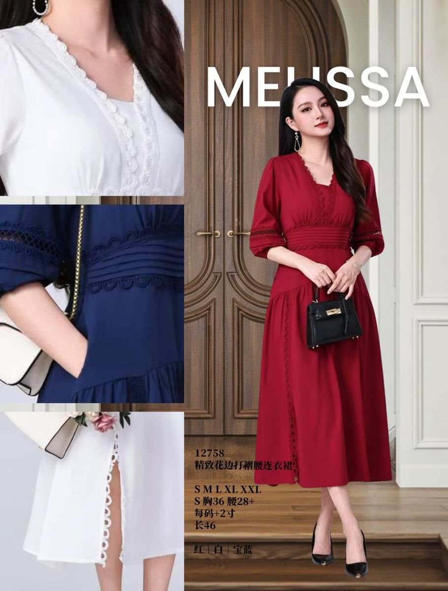 Premium Stylish Pleated Dress - Elegant & Refined | Melissa Collection ...