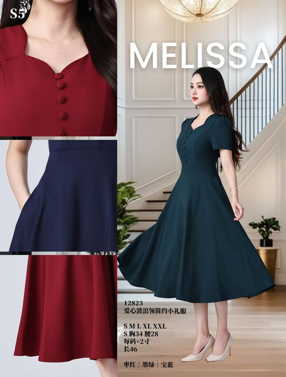 Premium Stylish Pleated Dress - Elegant & Refined | Melissa Collection ...
