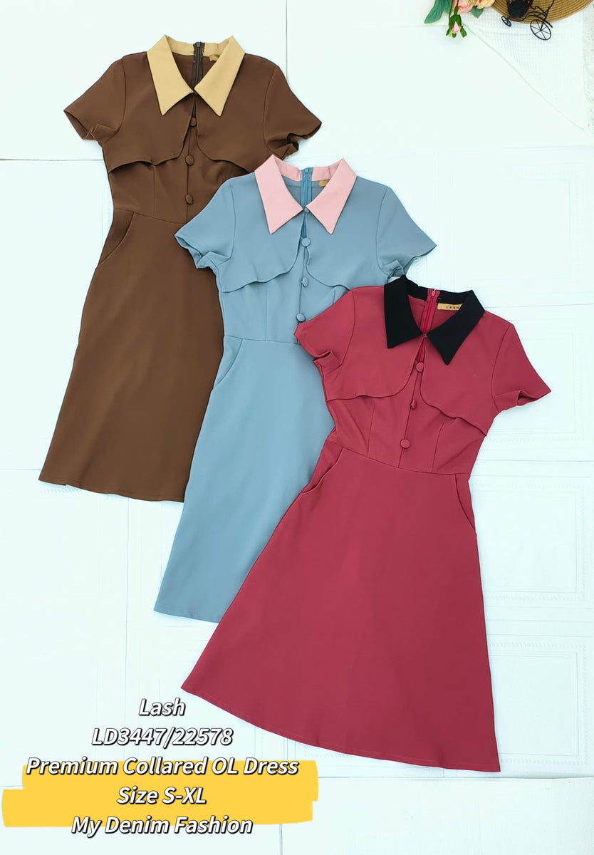 Premium Polyester Floral OL Dress - Lash Brand – My Denim Fashion | OL ...