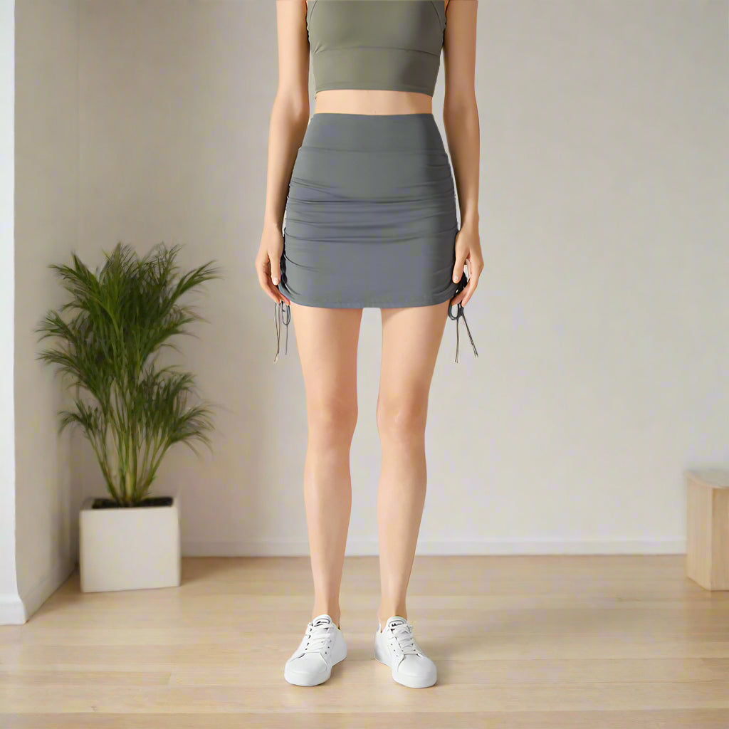High-Waisted Yoga Drawstring Skort – Stylish & Functional – My Denim ...