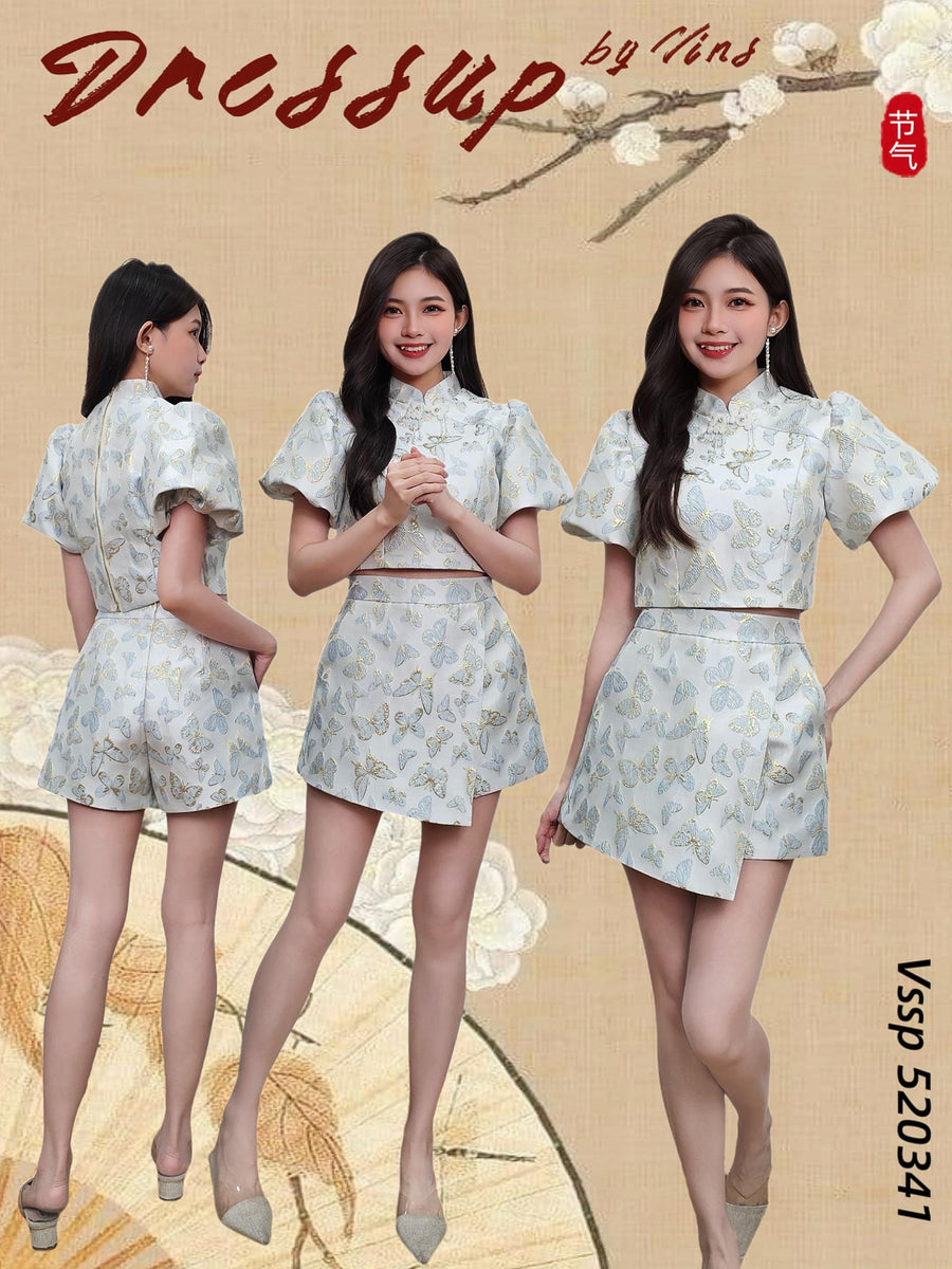 Premium Jacquard Cheongsam Set - Casual & Stylish | DressUp Collection ...
